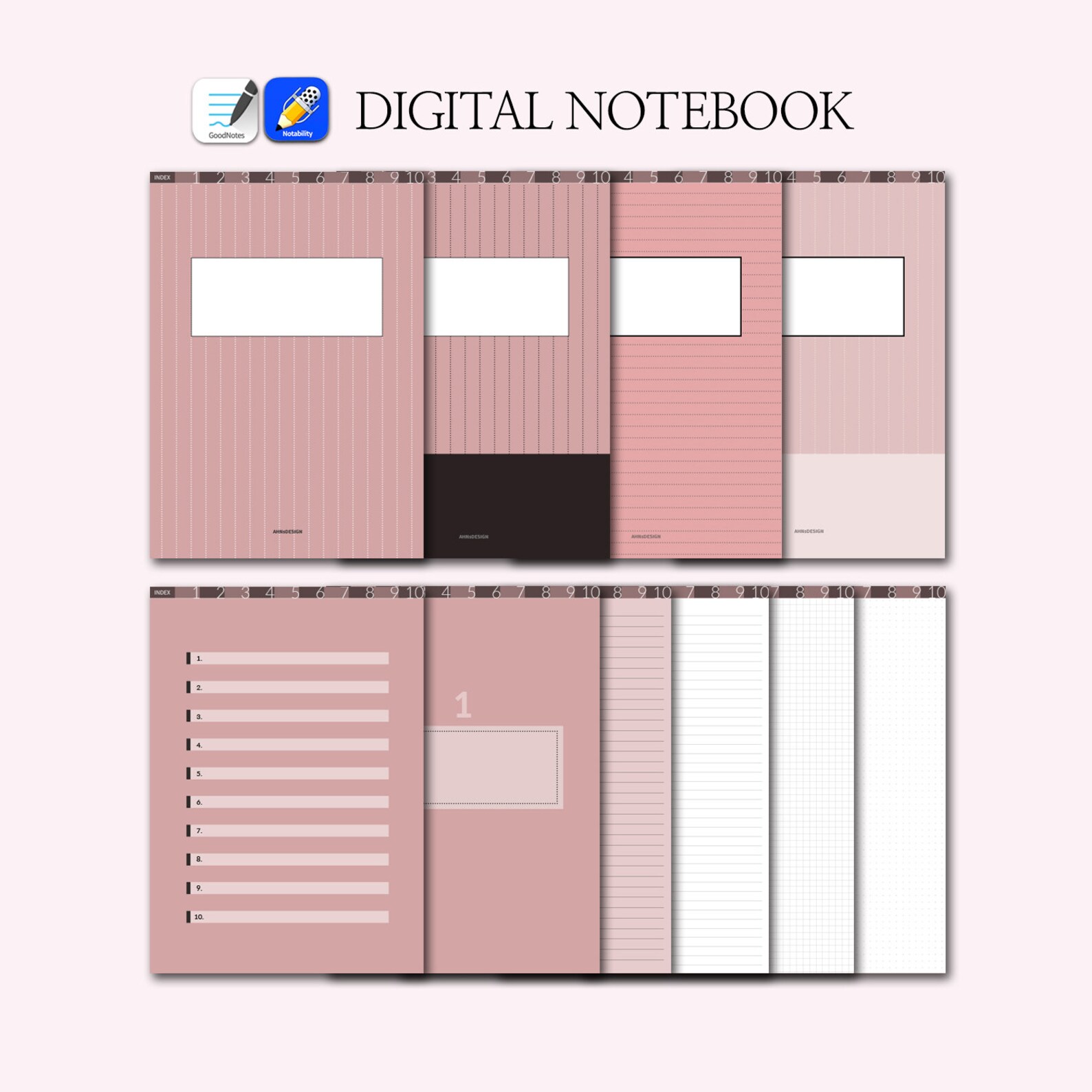 Digital Notebook - Goodnotes, Notability Templates - Digital Student ...