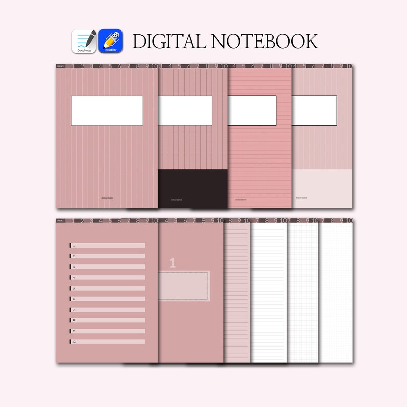 Digital Notebook - Goodnotes, Notability Templates - Digital Student ...