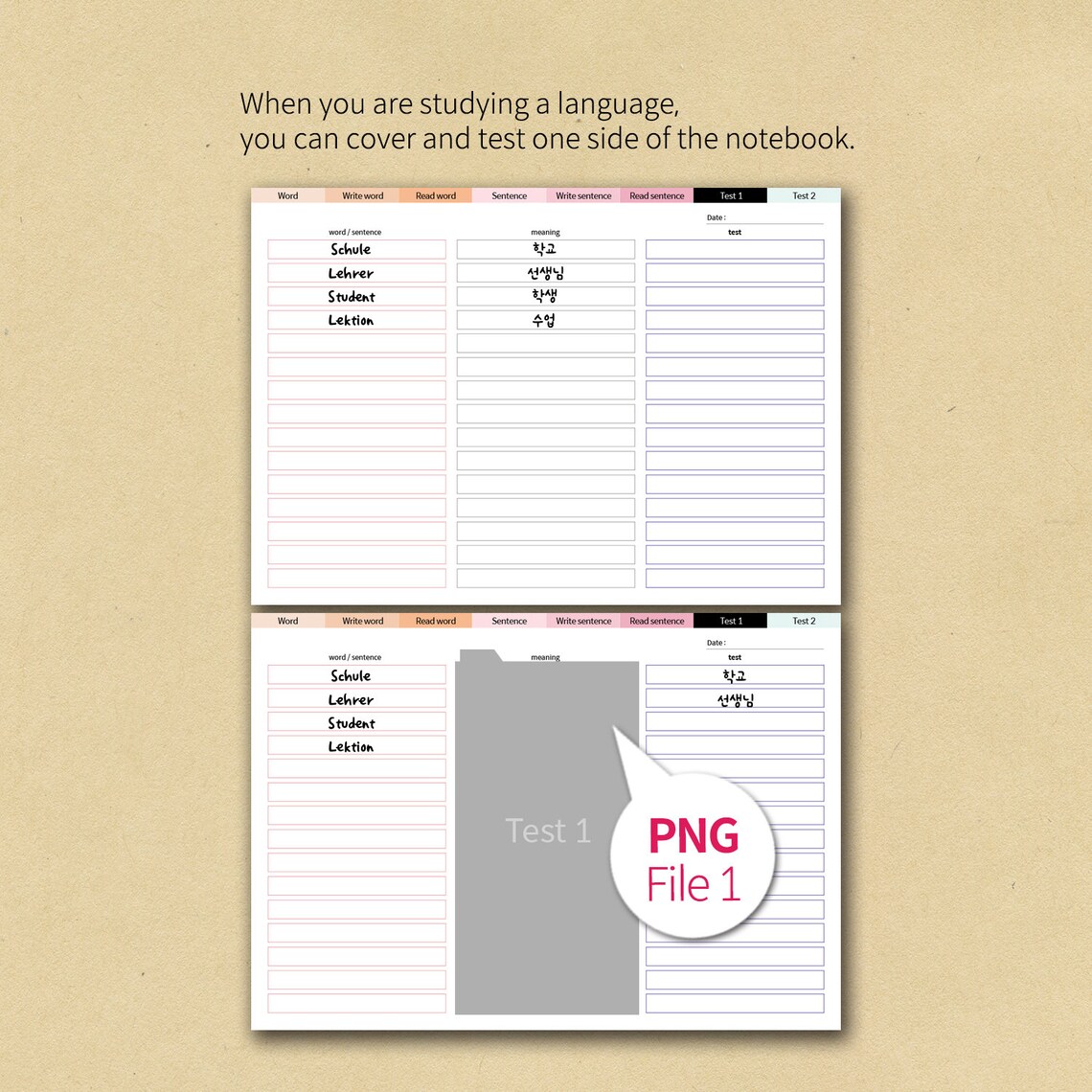 Language Study Notebook Goodnotes Notability Note Taking - Etsy