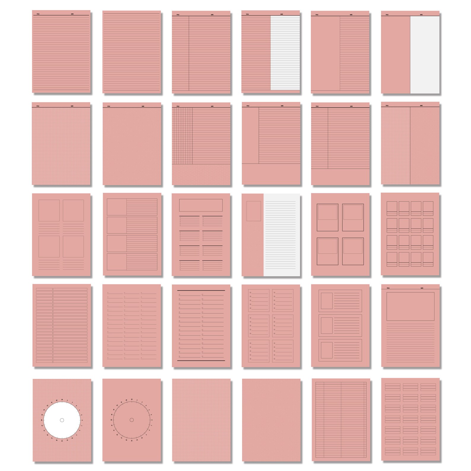 150+150pages[coral]goodnotes, Notability Notetaking Paper Templates ...