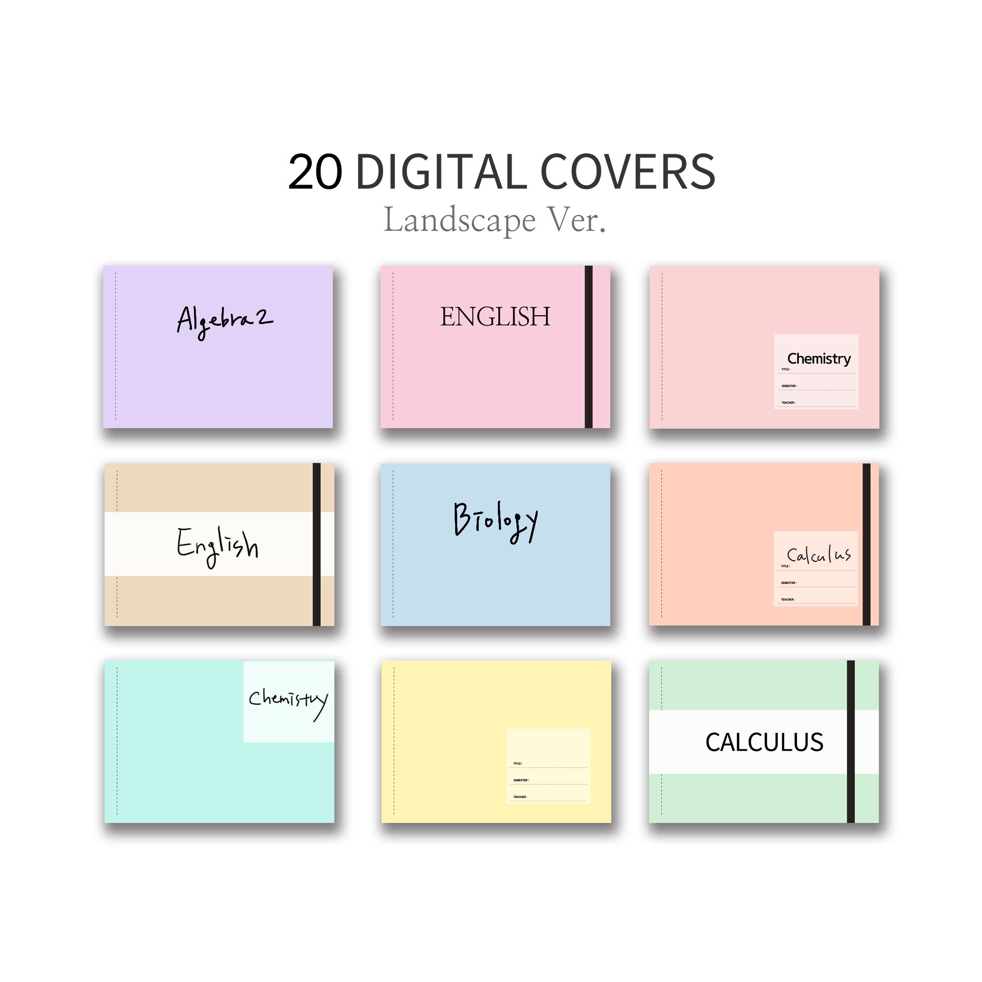 20 Digital Covers 19- Landscape Format - Goodnotes Cover, Notability ...