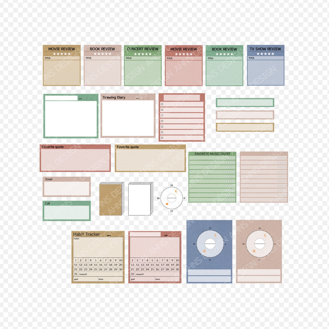 34 Digital Stickers[kraft] - Goodnotes Sticky Notes, Notability Sticky ...