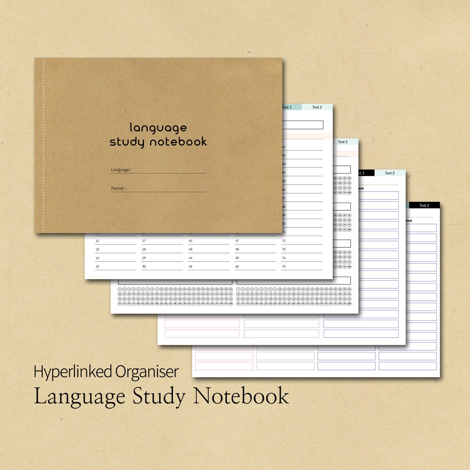Language Study Notebook Goodnotes Notability Note Taking - Etsy