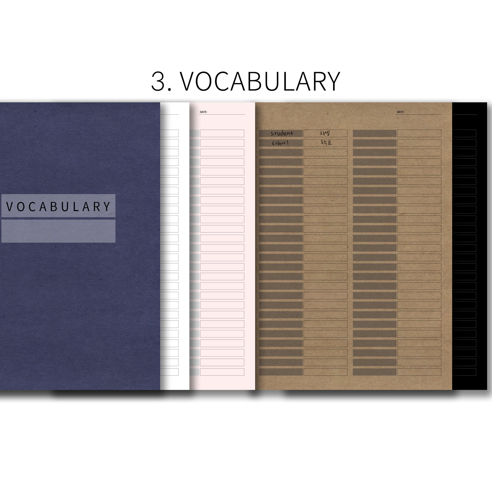 Language Study Notebook 2 GoodNotes NoteTaking Paper | Etsy