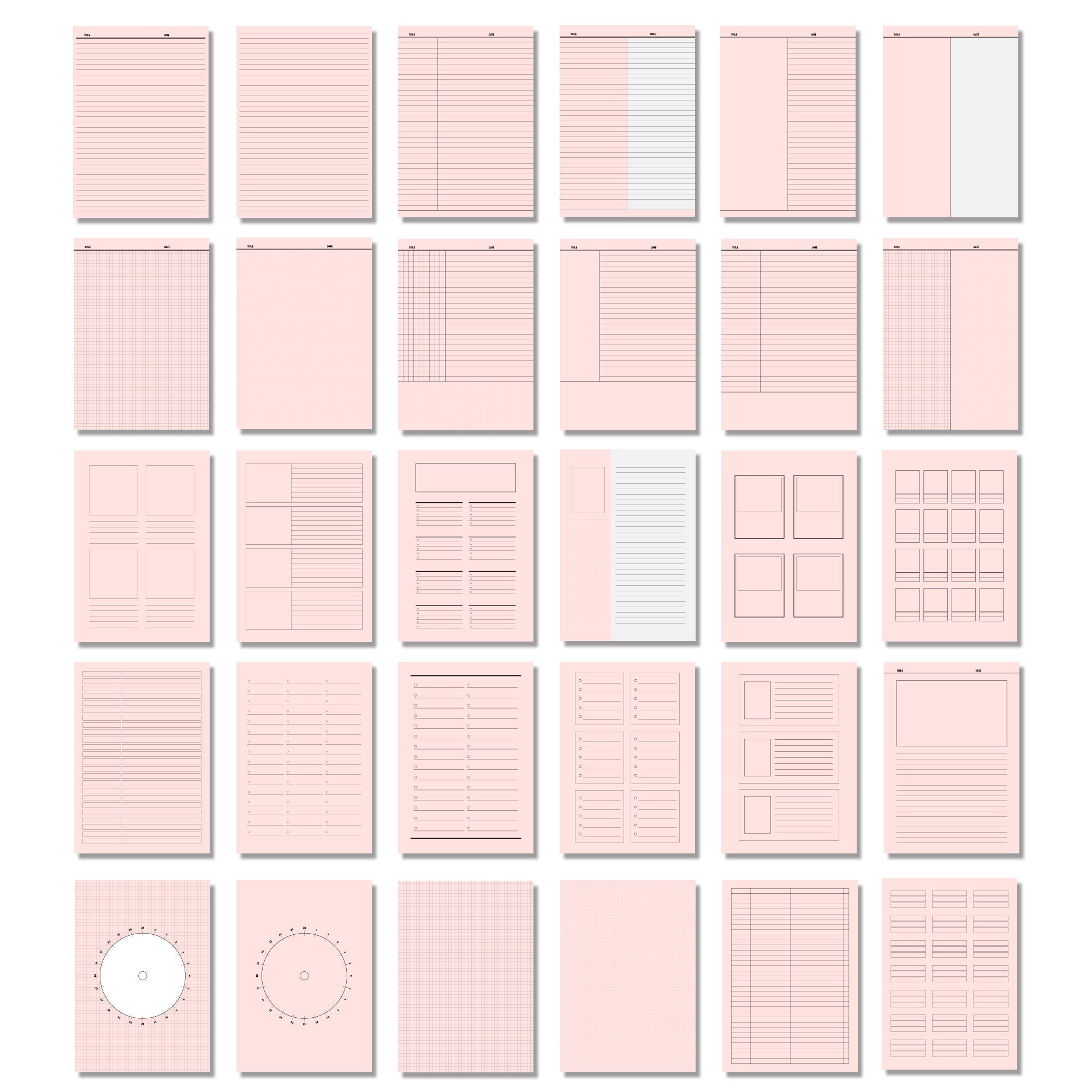 150+150pages[coral]goodnotes, Notability Notetaking Paper Templates ...