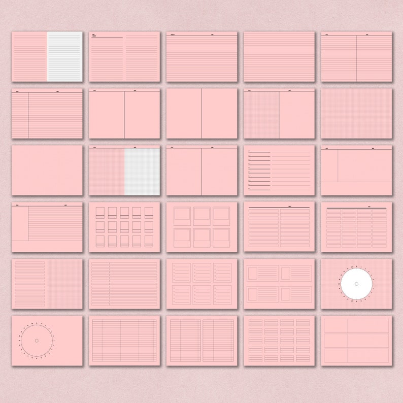 150+150pages[pink]goodnotes, Notability Notetaking Paper Templates ...