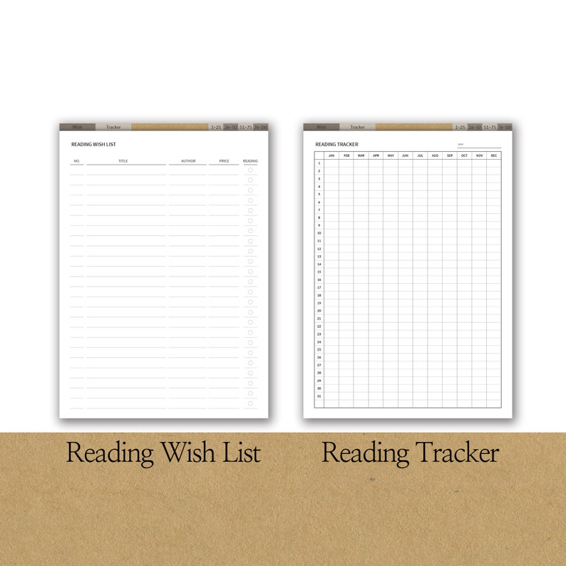 100reading Journal-diykraft 100 Book Tracker Digital - Etsy