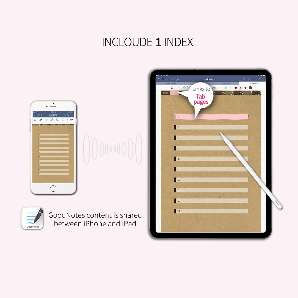 Kraft Digital Notebook Goodnotes Notability Templates - Etsy