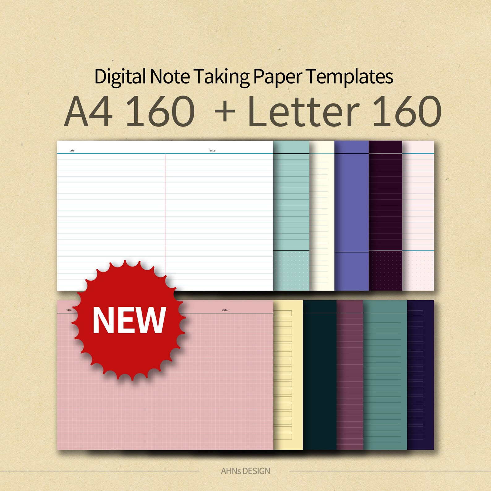 160160-goodnotes Notability Notetaking Paper Templates | Etsy