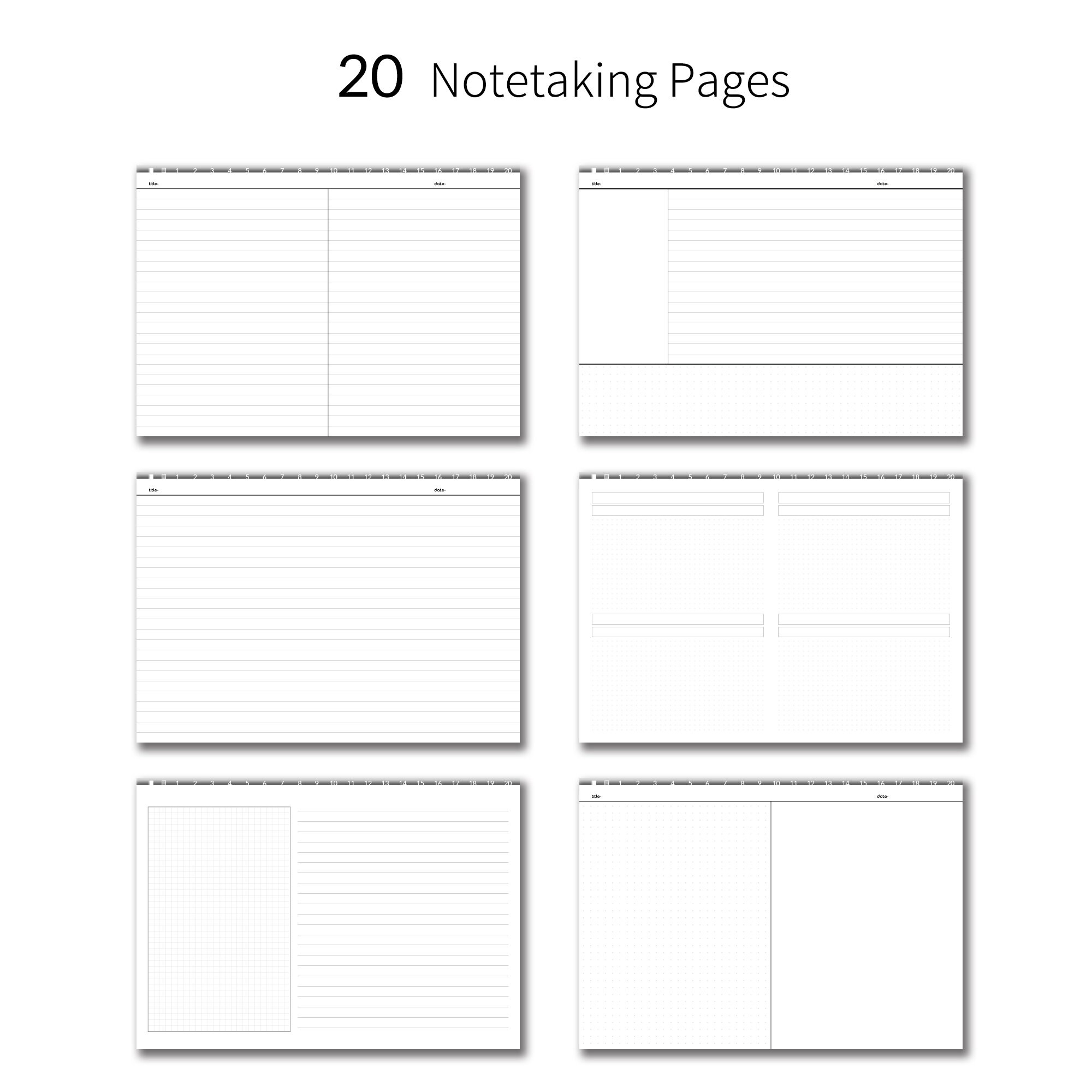 20tab-digital Notebookpink Landscape Goodnotes, Notability, Xodo ...