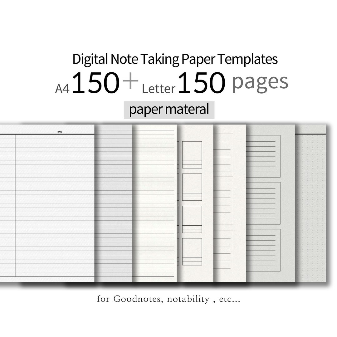 Note Taking Paper Templates, A4, Letter (digital Download) - Etsy