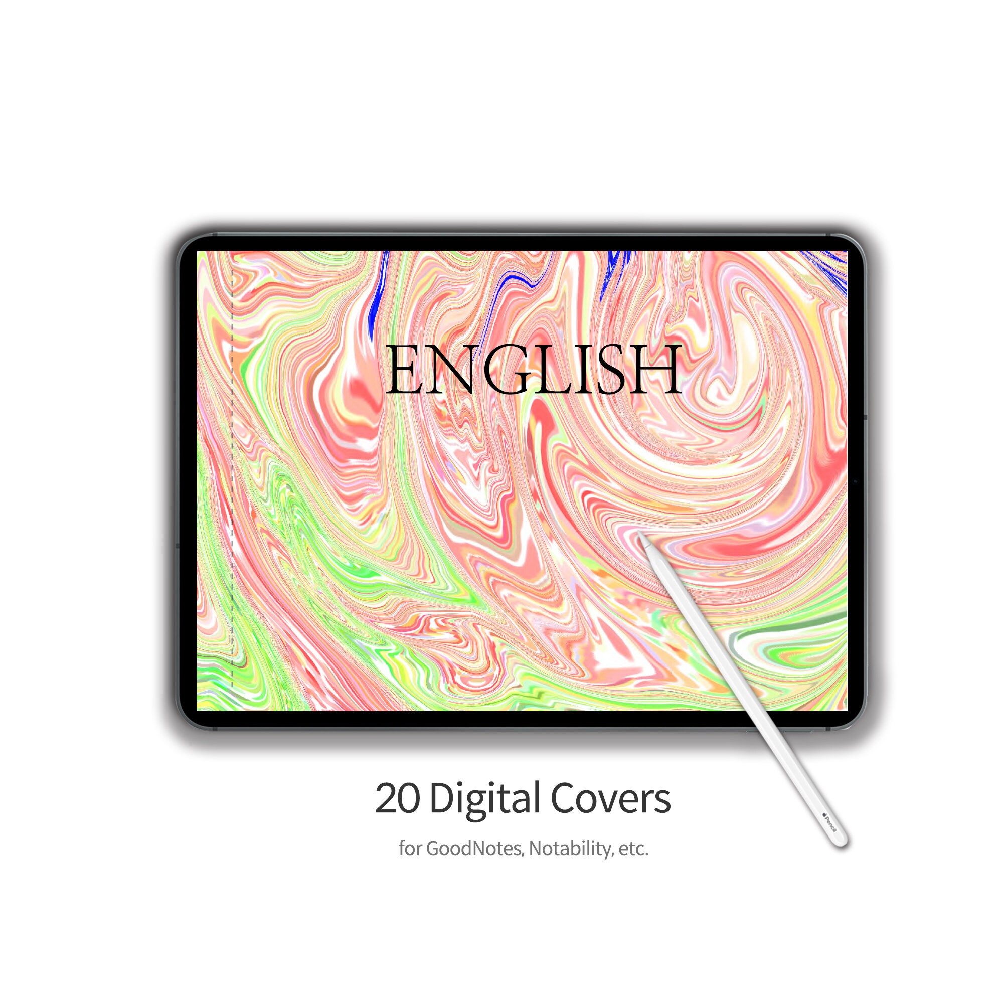 20 Digital Covers 16-landscape Format -goodnotes Cover, Notability ...