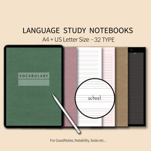 Language Study Notebook 2 - Goodnotes Notetaking Paper Templates for ...