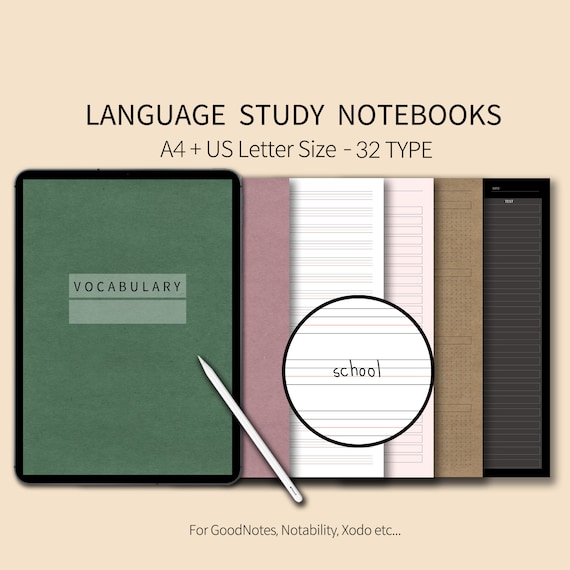 Language Study Notebook 2 Goodnotes Notetaking Paper | Etsy