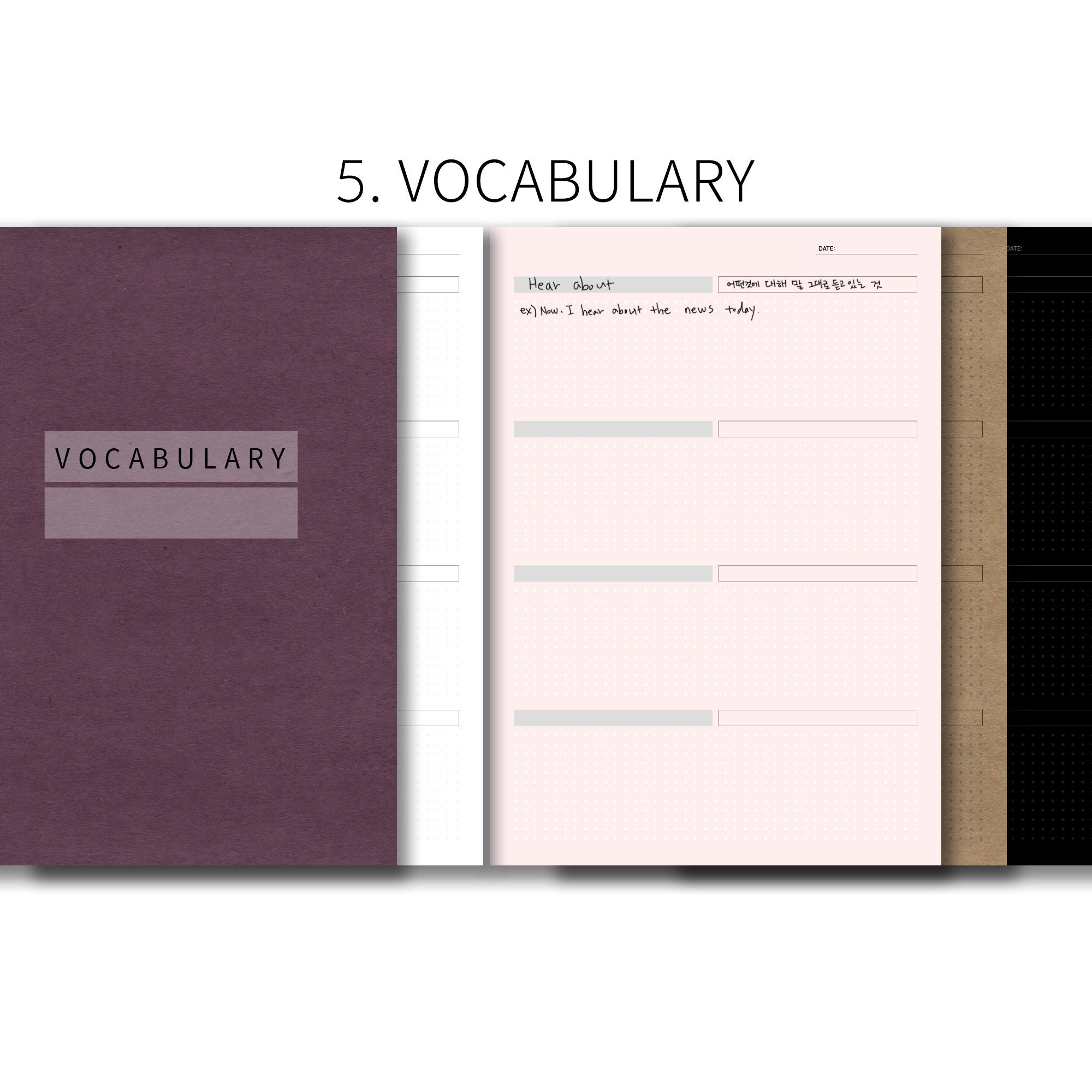 Language Study Notebook 2 GoodNotes NoteTaking Paper | Etsy