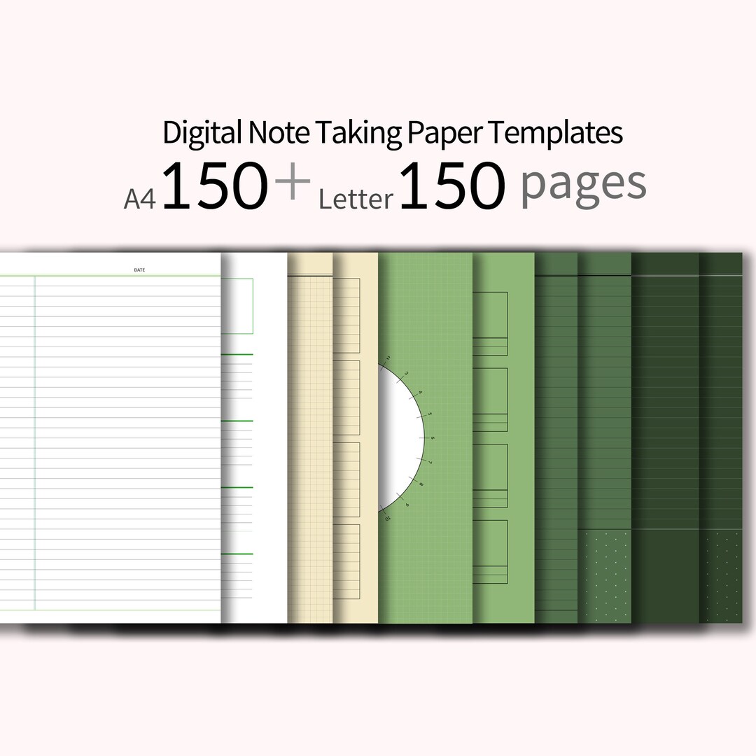 150+150pages[green]goodnotes, Notability Notetaking Paper Templates ...