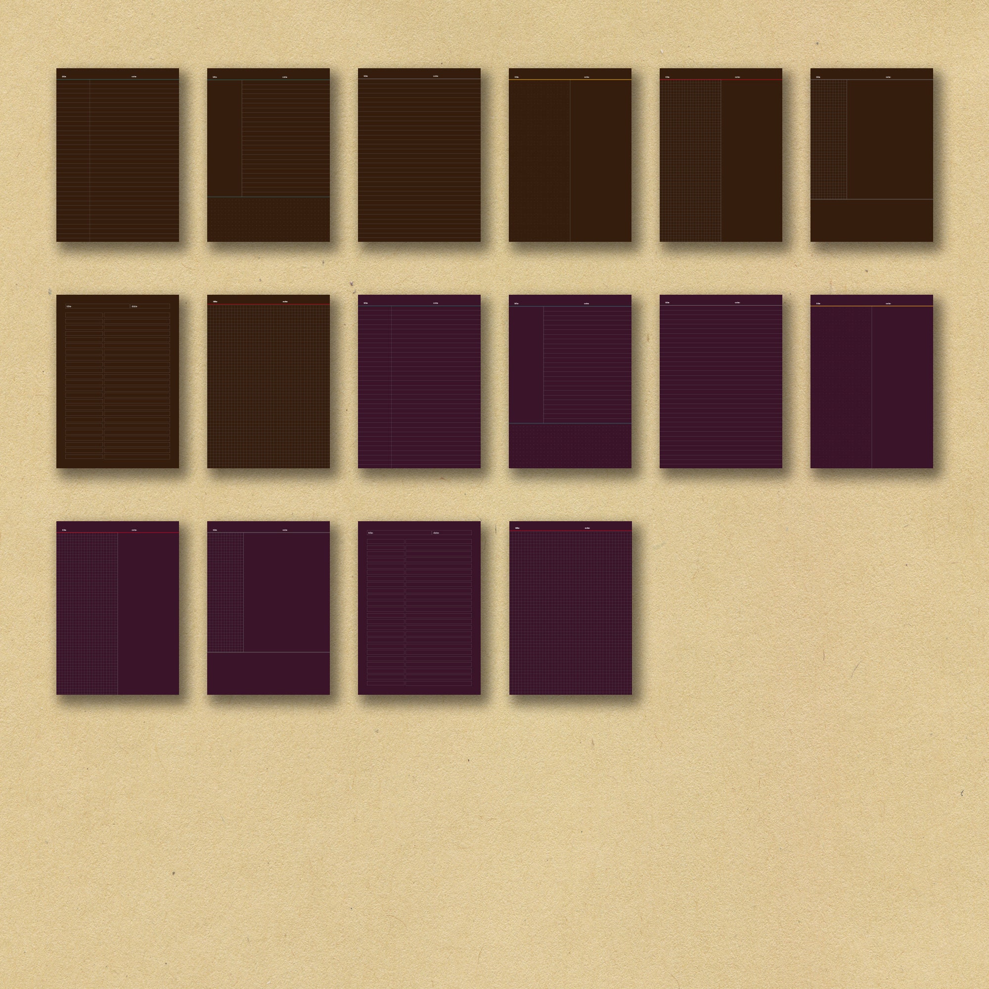 160+160 Notetaking Paper Templates- Vertical Ver3 - Digital Notebook ...