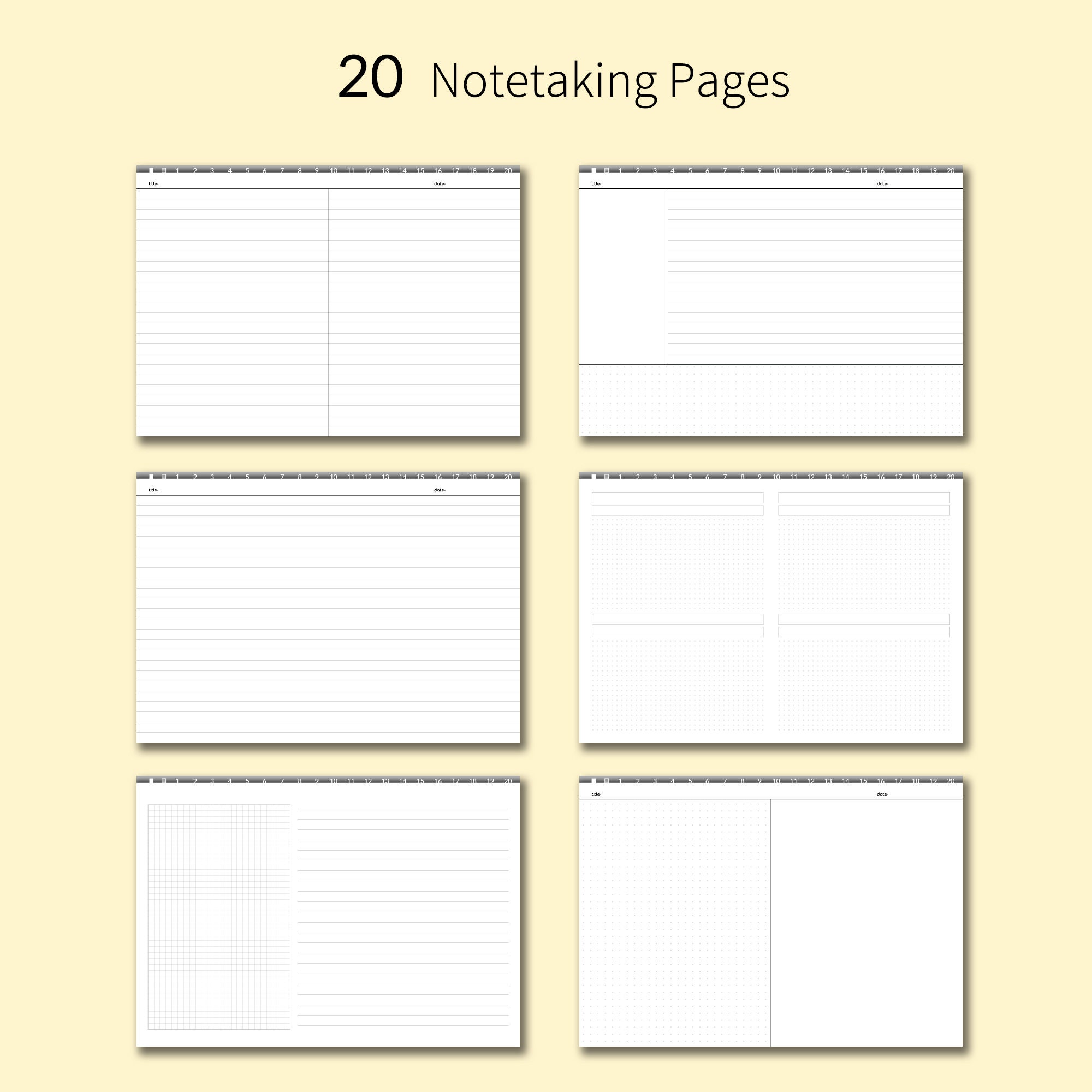 20tab-digital Notebookkraft Landscape Goodnotes, Notability, Xodo ...
