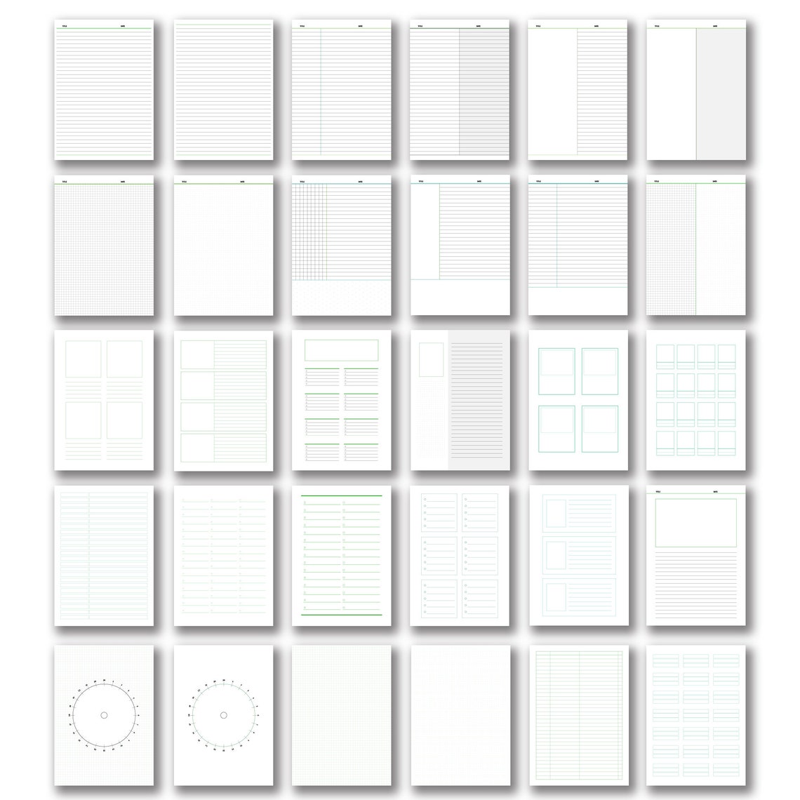 150150pagesgreengoodnotes Notability Notetaking Paper | Etsy