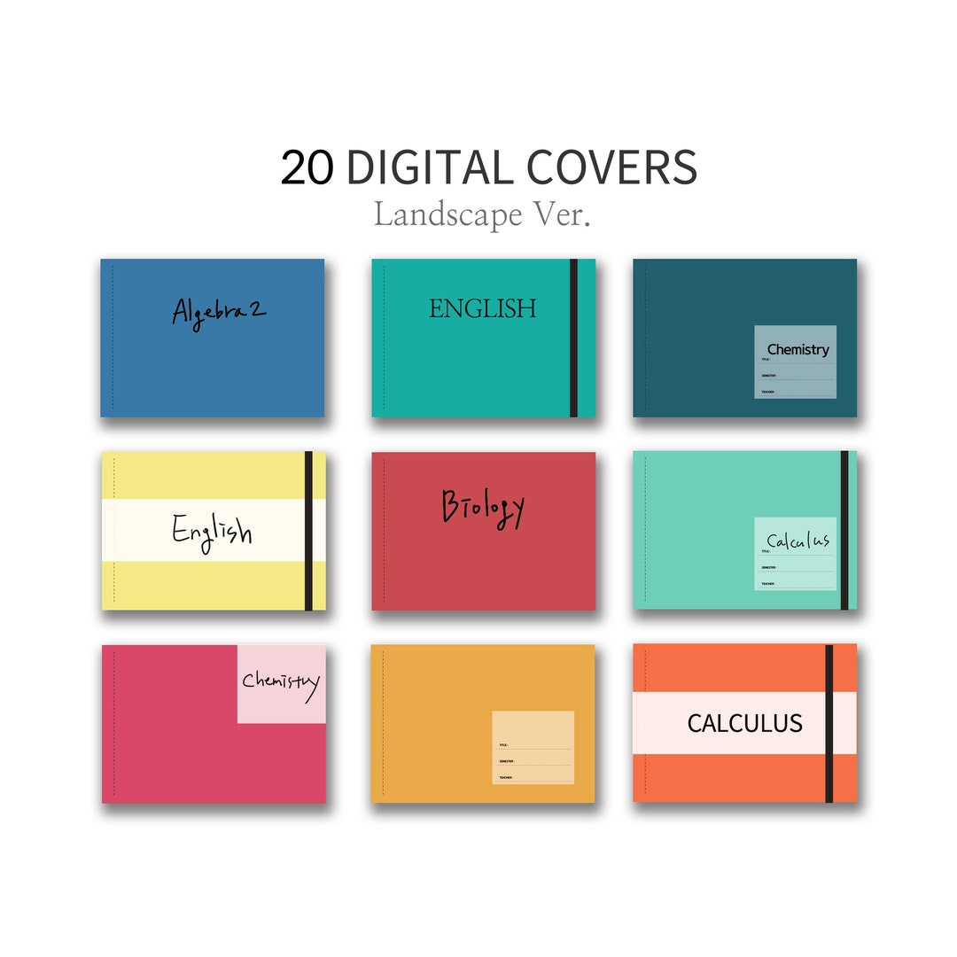 20 Digital Covers 18-landscape Format - Vivid Color - Goodnotes Cover ...
