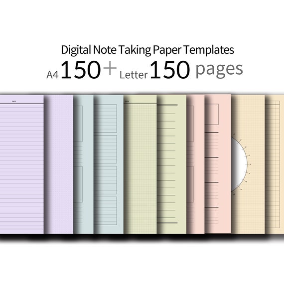 150150pagespastel2goodnotes Notability Notetaking Paper - Etsy