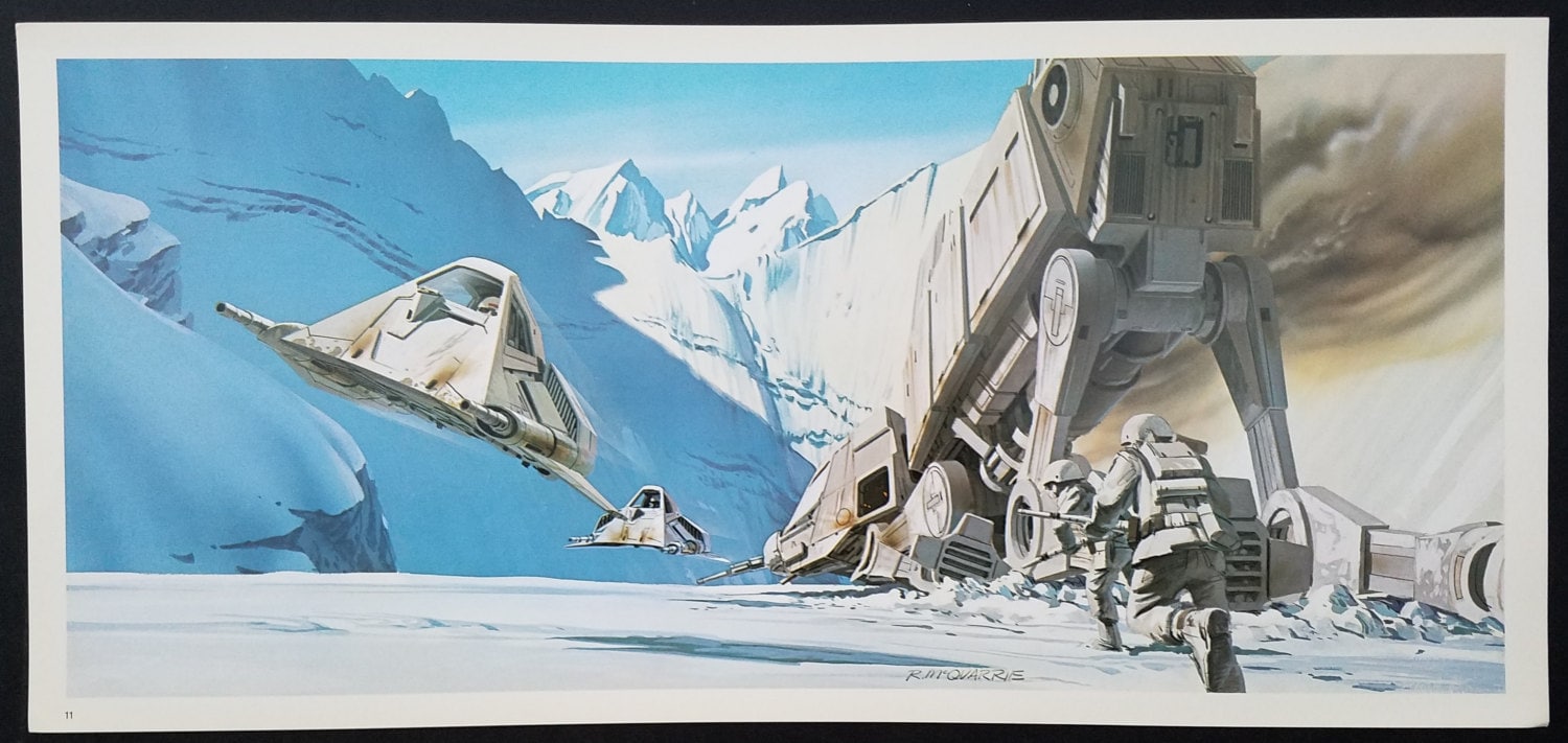 Vintage 1980 Star Wars the Empire Strikes Back Snowspeeders Defeat AT ...