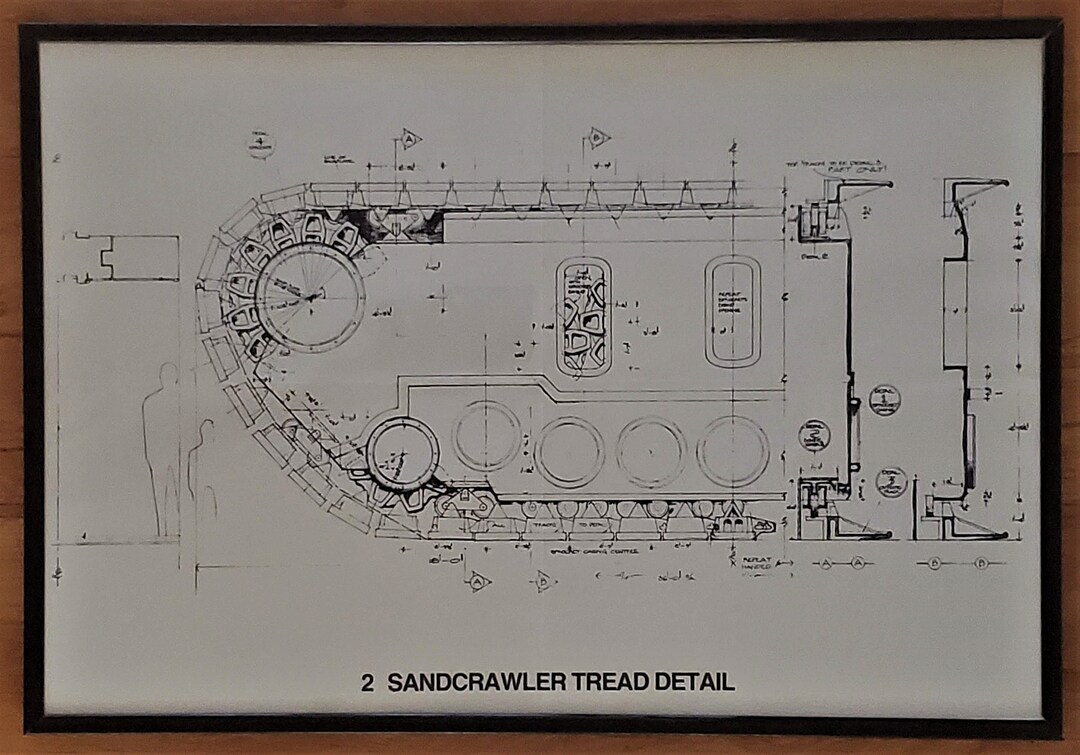 Vintage 1977 Star Wars Sandcrawler Tread Detail 13 X 19 Blueprint - Etsy