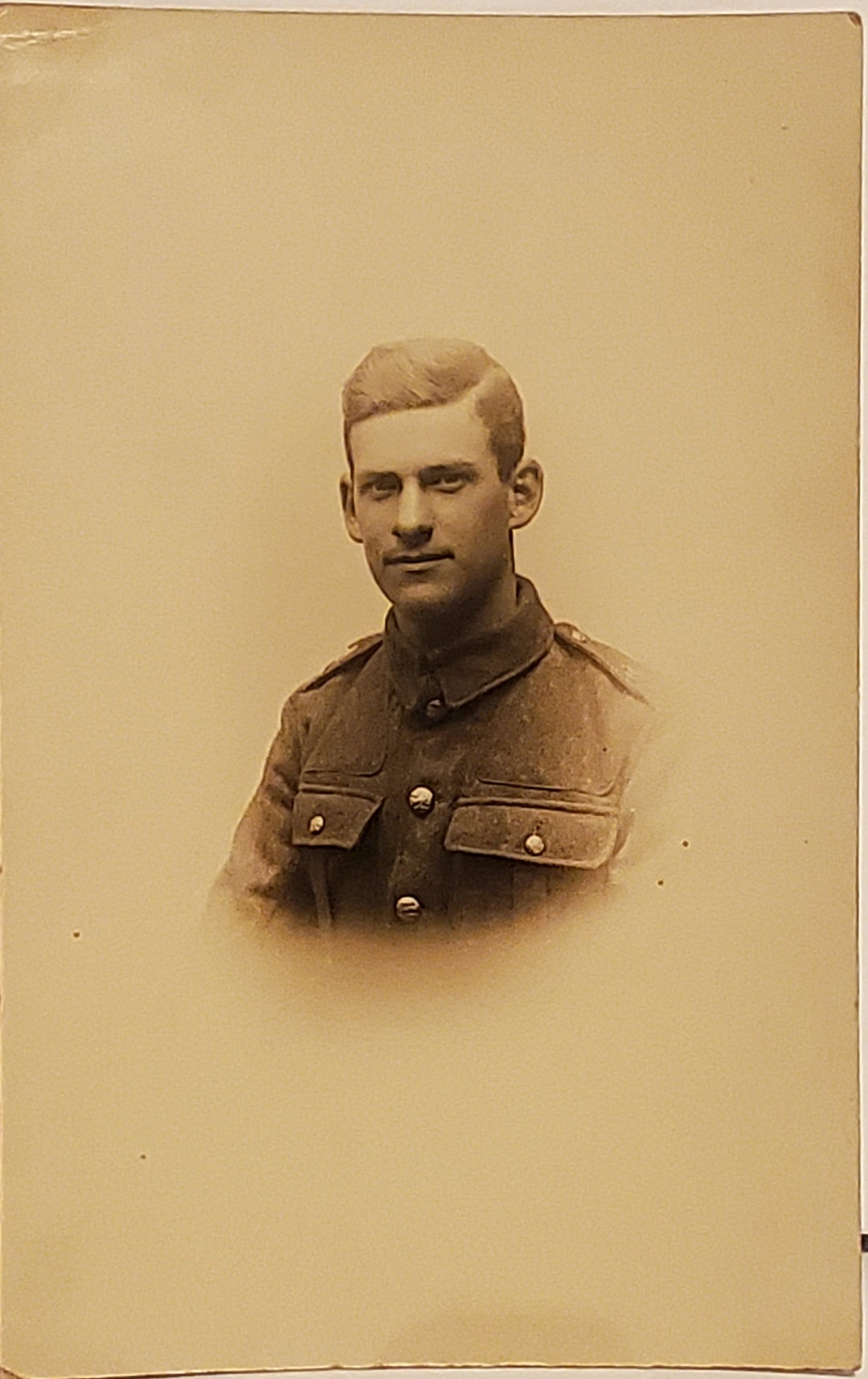 Postcard RPPC Military Man With Smile WW1 - Etsy
