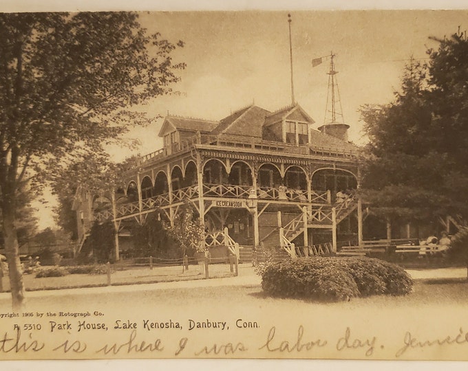 Danbury, Connecticut, Country Club, Lake Kenosha, in 1908, Vintage ...