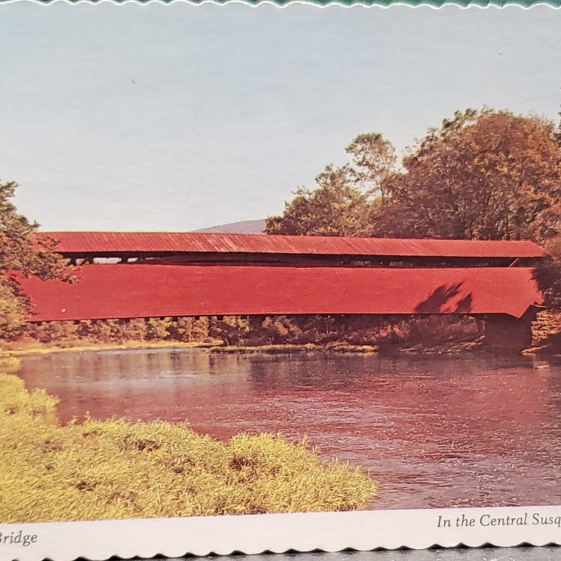 Red Covered Bridge - Etsy