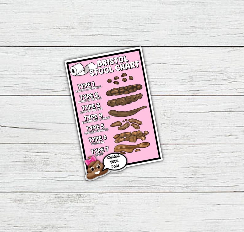 Pink Bristol Stool Chart Sticker: Funny Medical Humor Decor - Etsy
