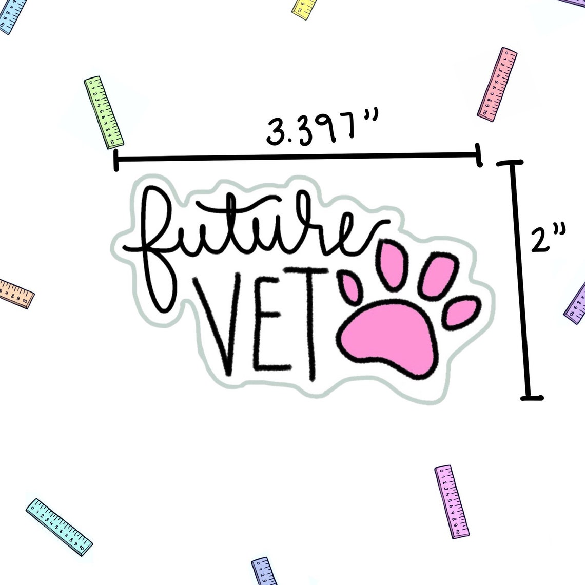 Future Vet Paw Print Sticker: Waterproof Laptop Decal - Etsy