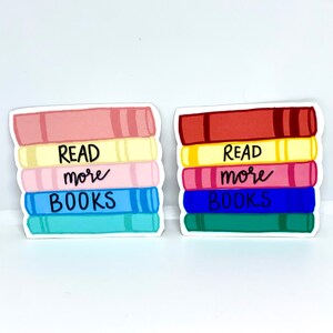 Read More Books Sticker, Gift for Book Lover, Reader Sticker, Laptop ...