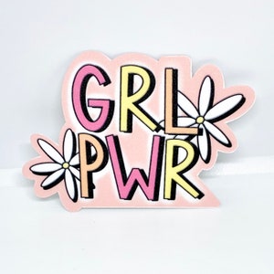 Girl Power Sticker, Flower Sticker, Feminist, Laptop Sticker Decal ...
