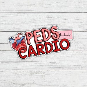 Pediatric Cardiology Sticker, Heart Doctor, Med Student Vinyl Decal ...