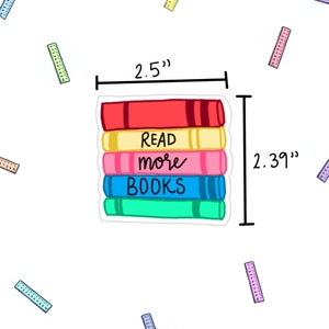 Read More Books Sticker, Gift for Book Lover, Reader Sticker, Laptop ...