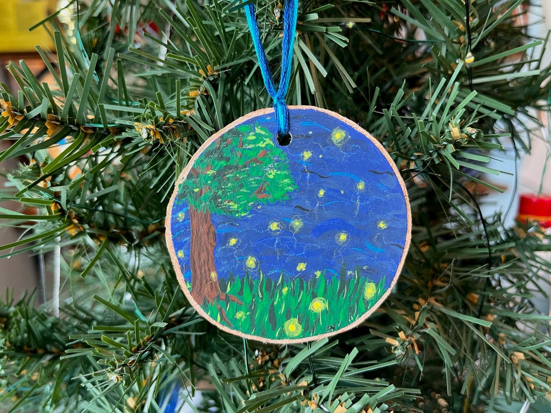 Hand-painted Firefly Field Christmas Ornament Nature Unique - Etsy