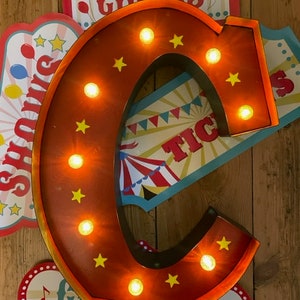 Vintage Circus Fairground Large 33 Cm. Metal LED Alphabet Letters A to ...