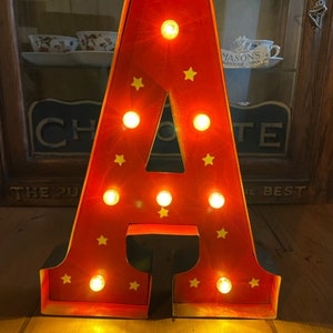 Vintage Circus Fairground Large 33 Cm. Metal LED Alphabet Letters A to ...