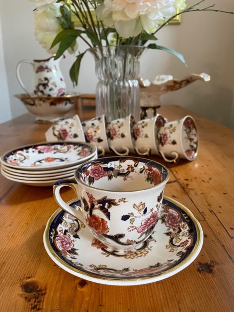 Masons Ironstone China Blue Mandalay Tea Cup & Saucer Superb - Etsy UK