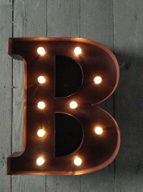 Vintage Marquee Lights Letter B Marquee Light Up Gold Glitter Wall