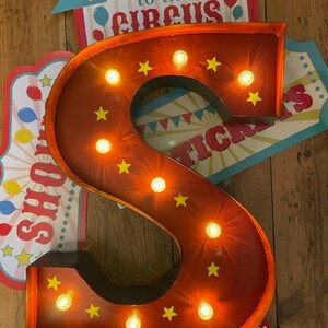 Vintage Circus Fairground Large 33 Cm. Metal LED Alphabet Letters A to ...