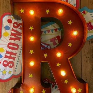Vintage Circus Fairground Large 33 Cm. Metal LED Alphabet Letters A to ...