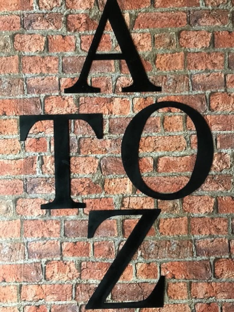 Vintage Industrial Black Metal Large 12 Alphabet Letters - Etsy