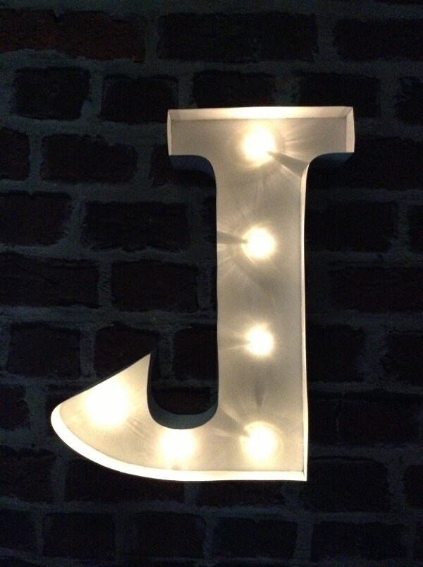 LED Carnival Circus Light up Alphabet Letter J All Metal - Etsy