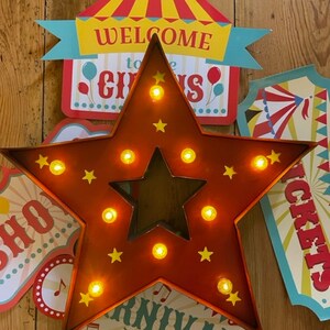 Vintage Circus Fairground Large 33 Cm. Metal LED Alphabet Letters A to ...