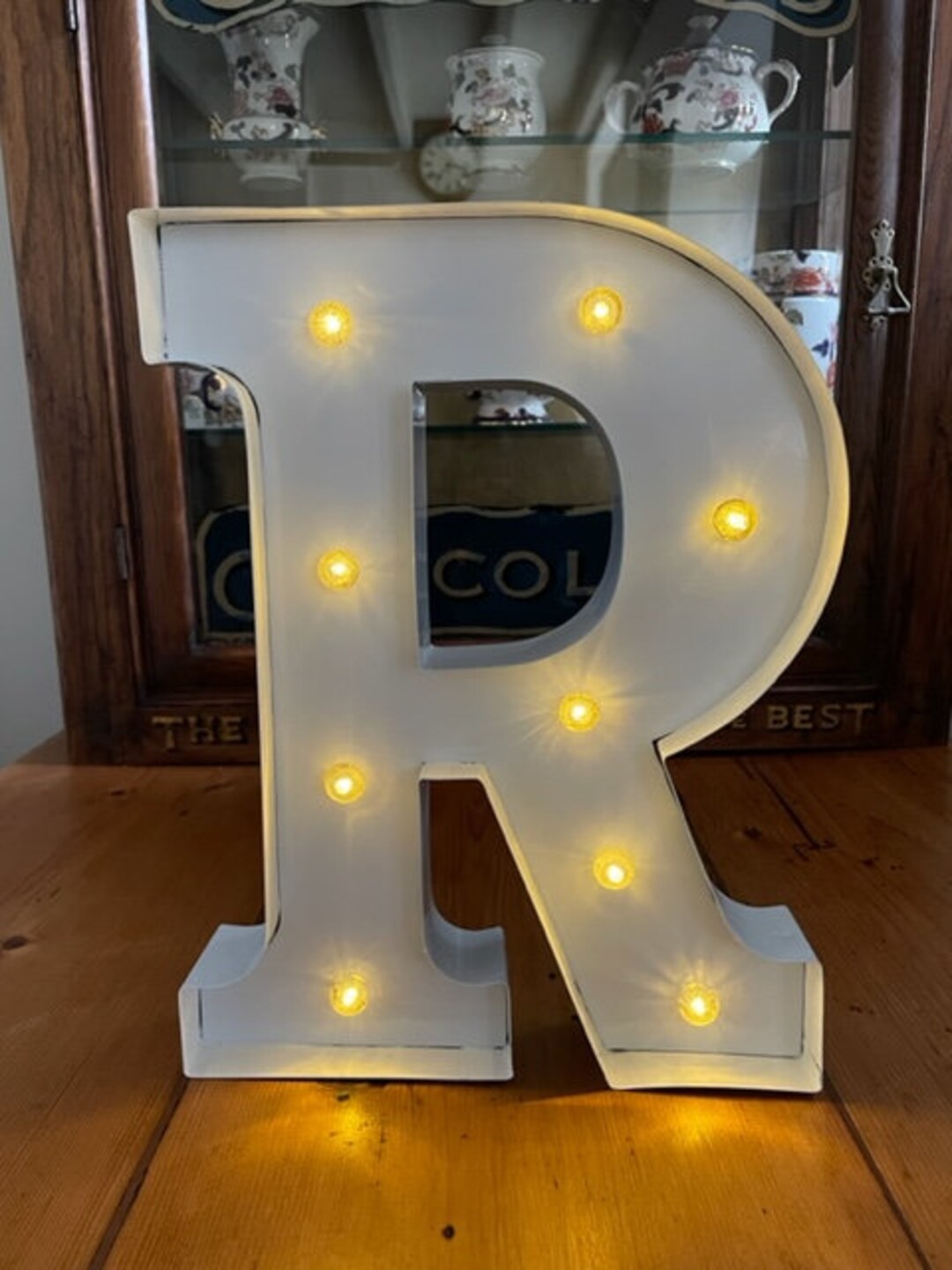 LED Carnival Circus Light up Alphabet Letter R All Metal Large White 33 ...
