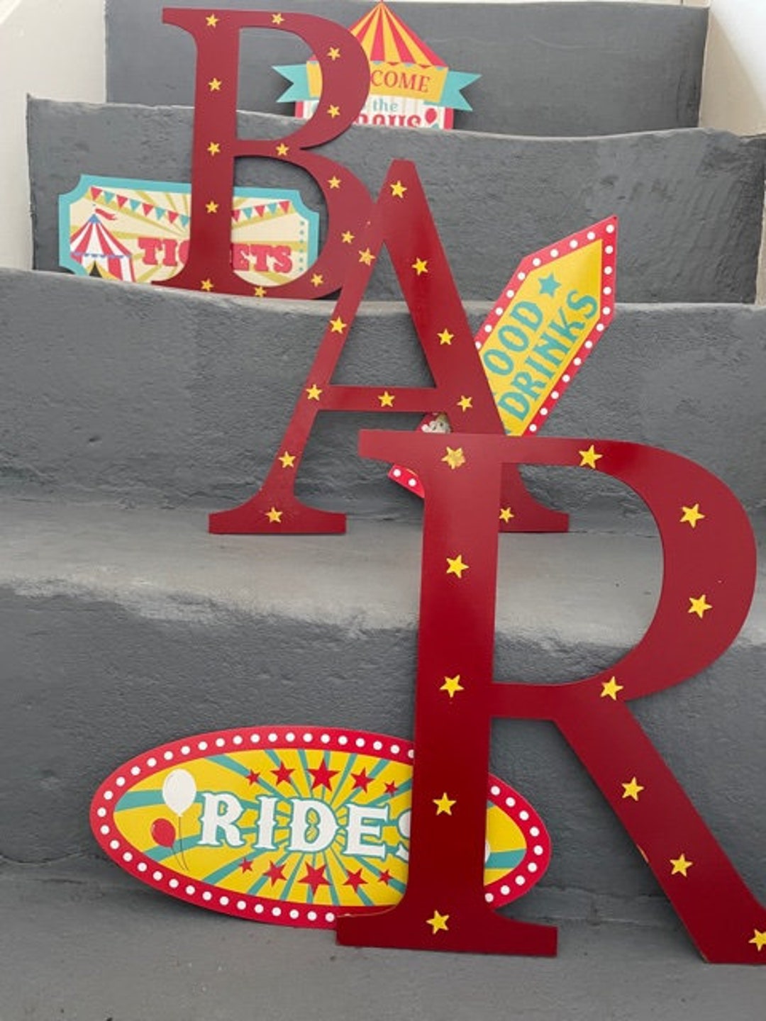 Vintage 12 Steel Traditional Circus/fairground Alphabet Letters A Z ...