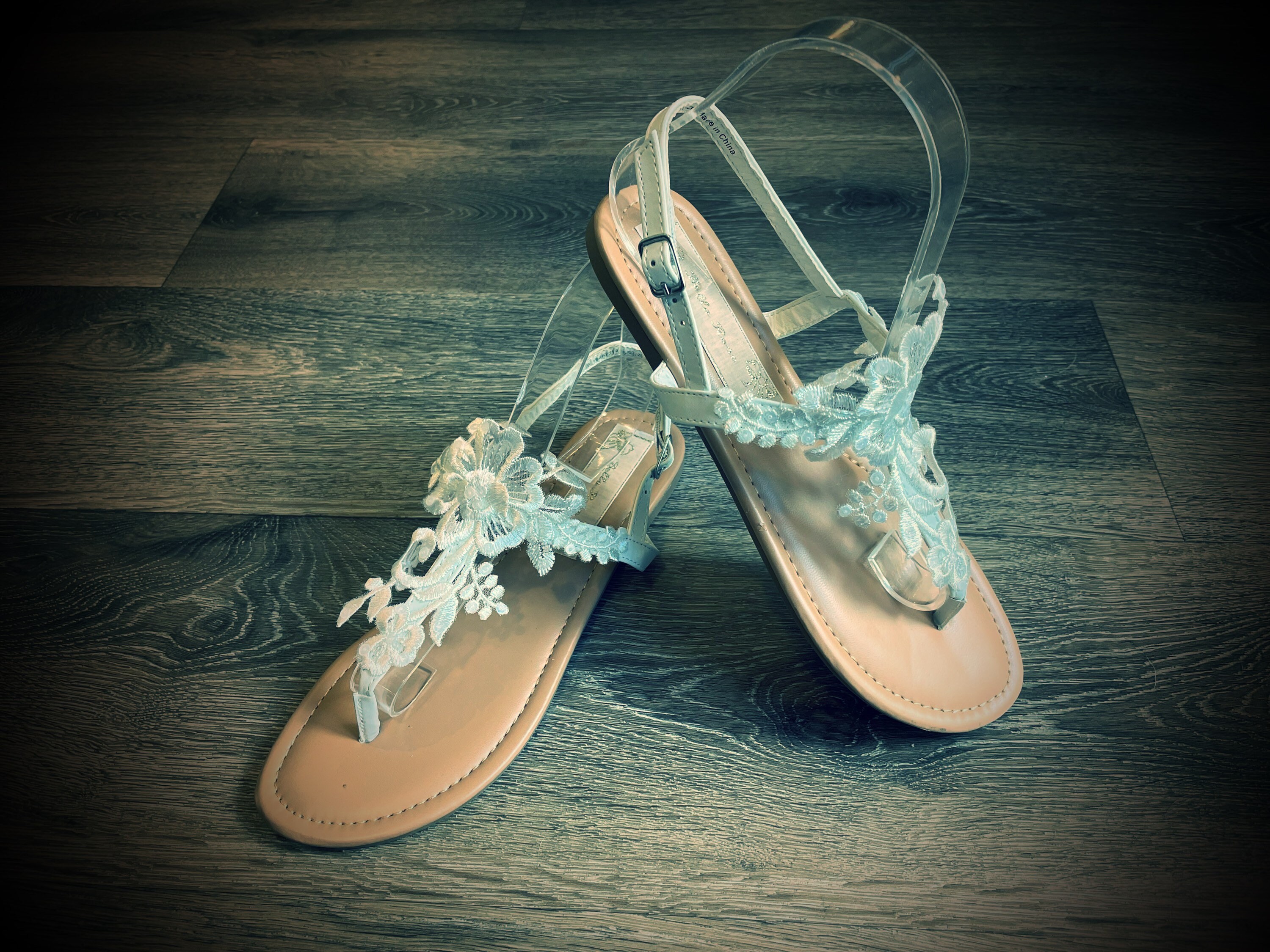 Pretty Bridal Lace Flower Flat Sandals Beach Wedding Flip | Etsy