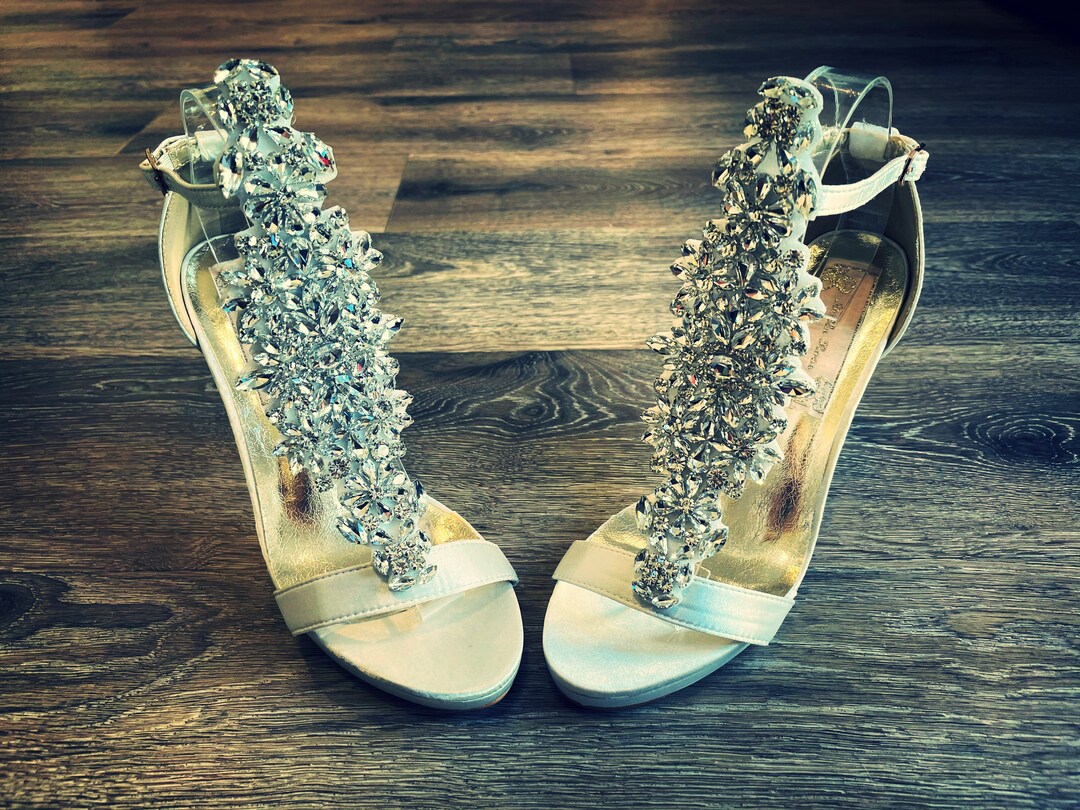 Sparkly Rhinestone Crystal Bridal Heels Available in Ivory or White ...